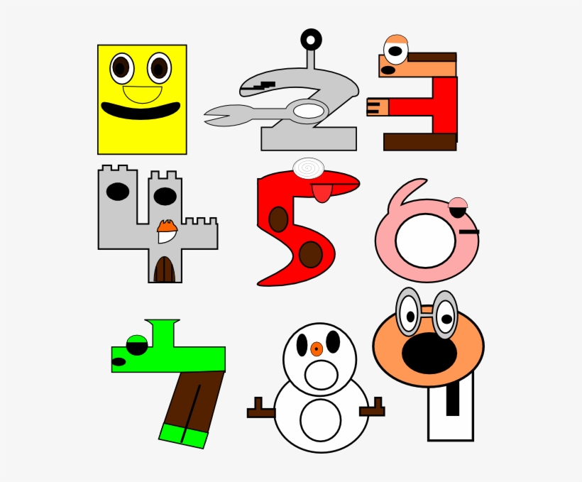 How To Set Use Cartoon Numbers Svg Vector - Free Transparent PNG ...
