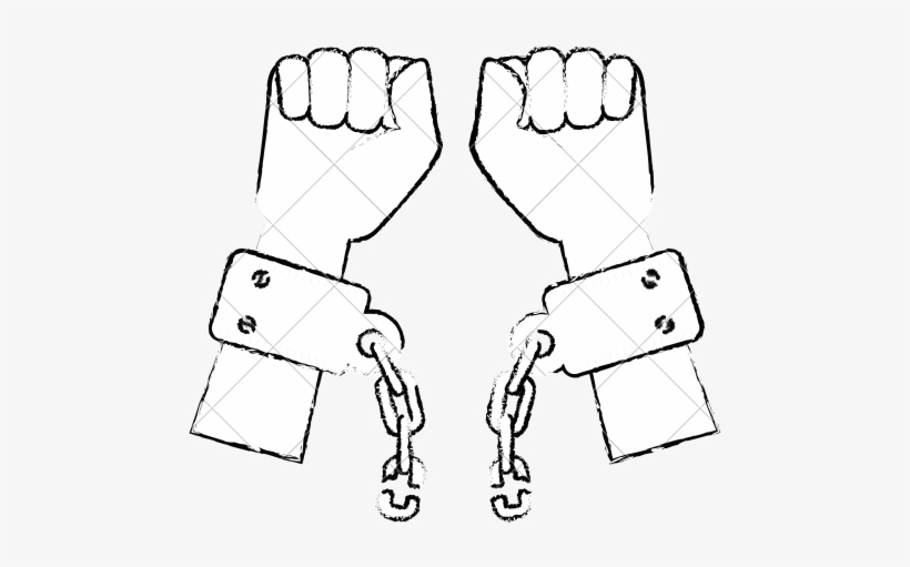 Drawn Chain Handcuffs - Slavery Chains Outline - Free Transparent PNG ...