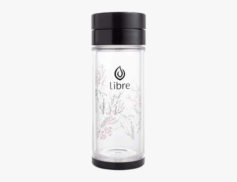 Libre Leaf Tea Glass-black - Matcha Go (9 Oz) - Free Transparent PNG ...