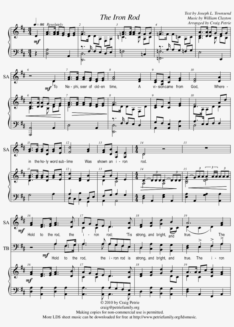 Sheet Music Picture - Iron Rod Song - Free Transparent PNG Download ...