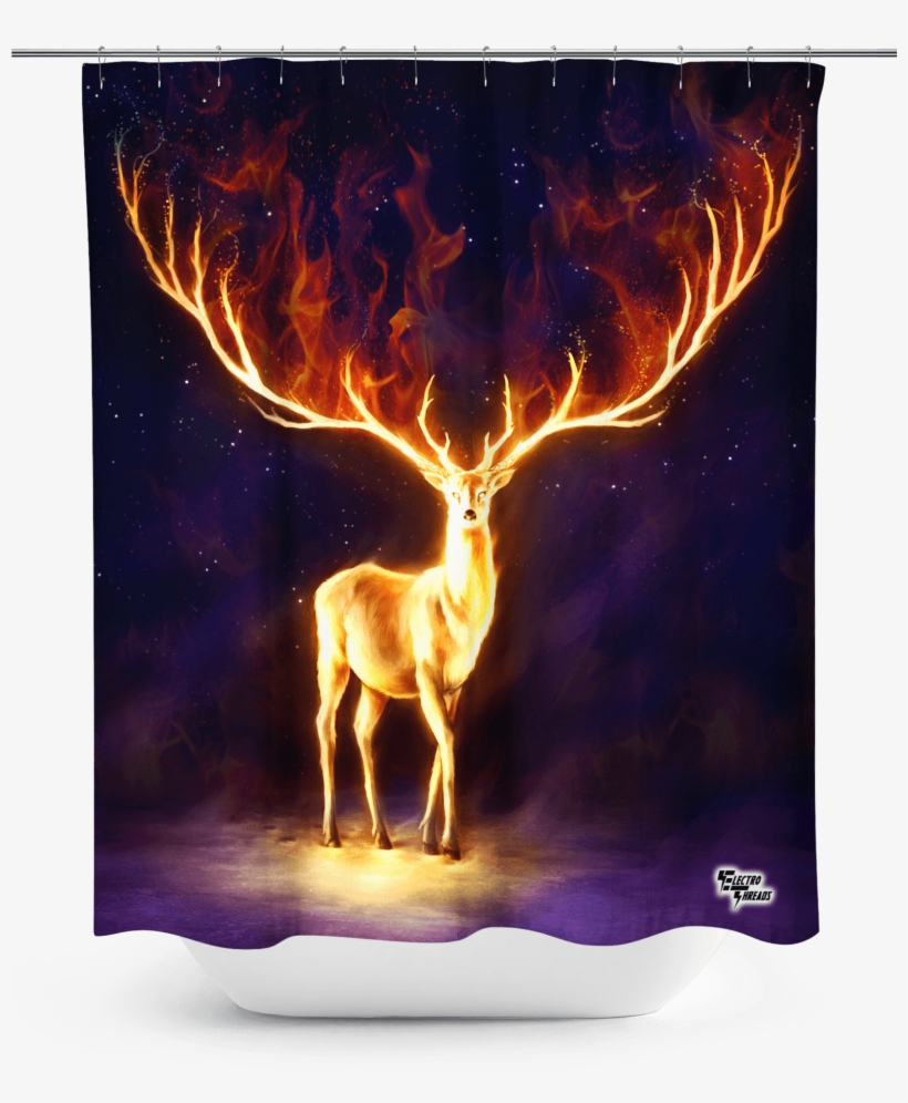 Fire Walker Shower Curtain - Trademark Art Jojoesart 'fire And Ice ...