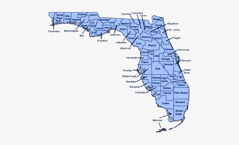 State Of Florida County Map - State Of Florida By Counties - Free ...