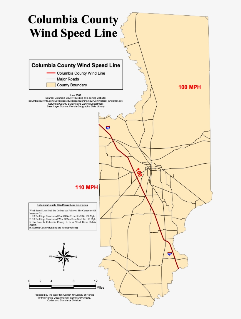 Here's The Official Wind Zone Map For Columbia County - Map Of Columbia ...