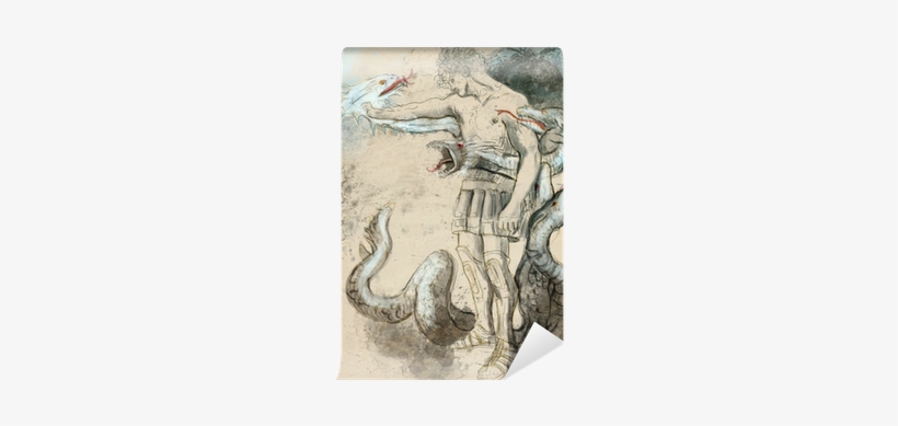 Slay The Nine-headed Lernaean Hydra - Hercules Fighting Hydra Vector ...
