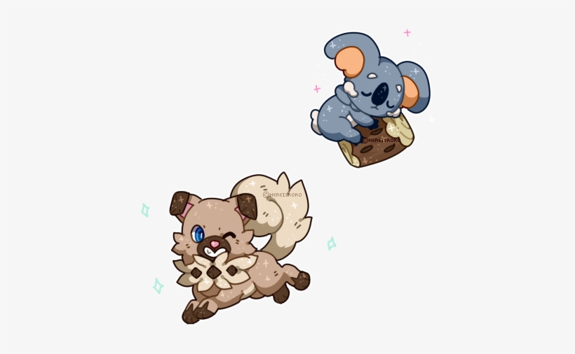 Rockruff And Komala - Nekkoala And Iwanko - Free Transparent PNG ...