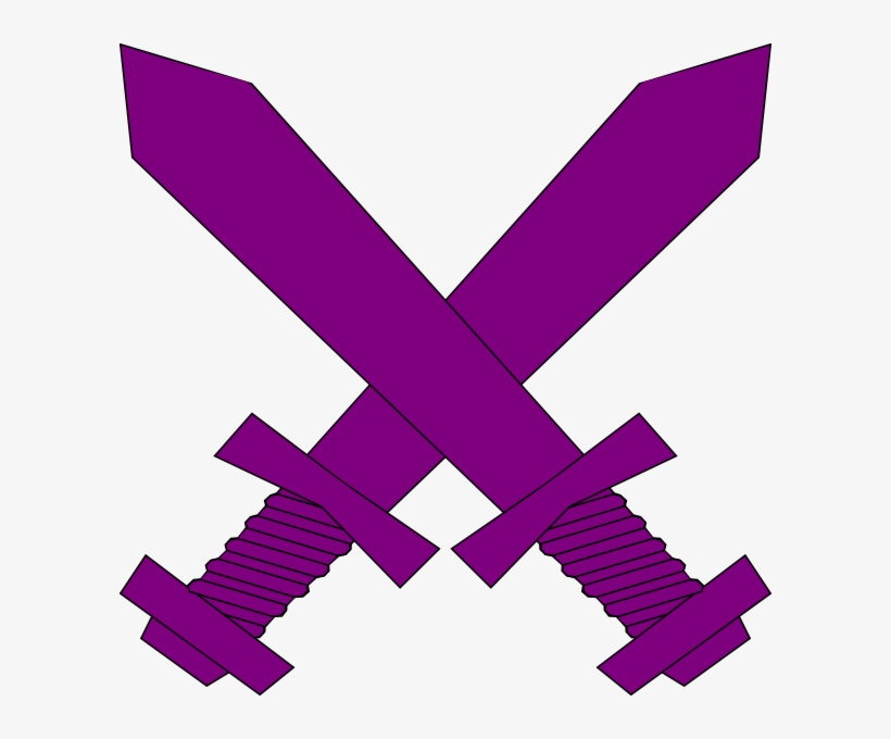 Purple Crossed Swords Clip Art At Clker - Red Sword Icon Png - Free ...