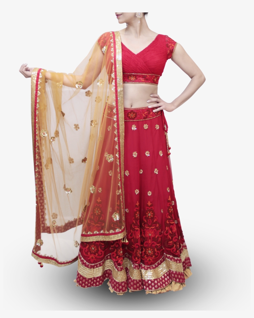 Red Lehenga - Free Transparent PNG Download - PNGkey