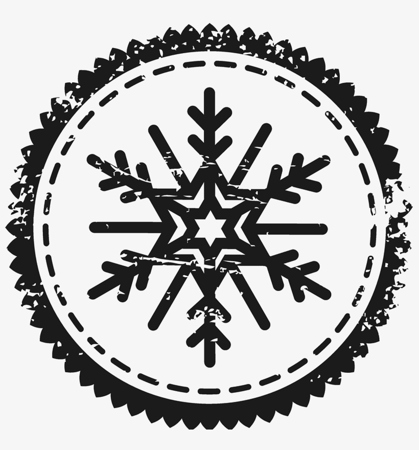 Circular Snowflake Rubber Stamp - Snowflake Stamp - Free Transparent ...