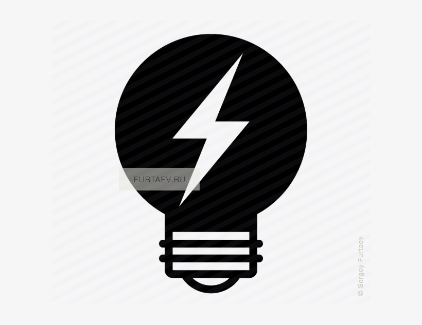 Vector Icon Of Electric Lamp With Lightning Bolt Inside - Dollar Light ...