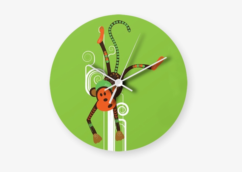 Funny Monkey Art Printed Wall Clock - Wall Clock - Free Transparent PNG ...