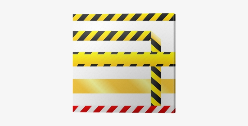 Caution Tape And Warning Signs In Seamless Vector Canvas - Hazard Tape ...
