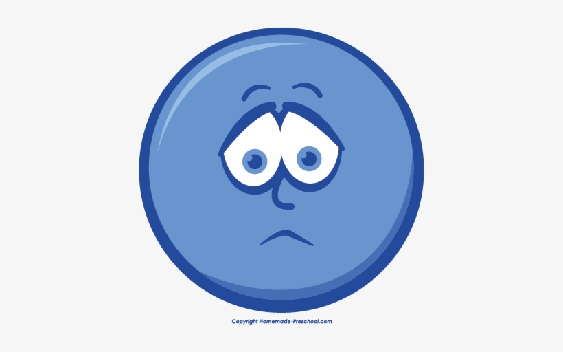 Blue Sad Faces Clip Art