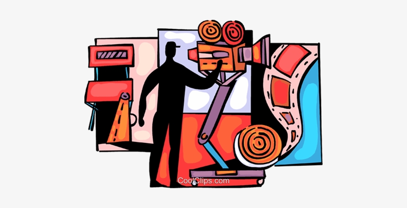 Cameraman Filming Movie Royalty Free Vector Clip Art - Film - Free ...
