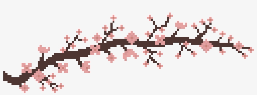 Sakura Branch - Pixel Art - Free Transparent PNG Download - PNGkey