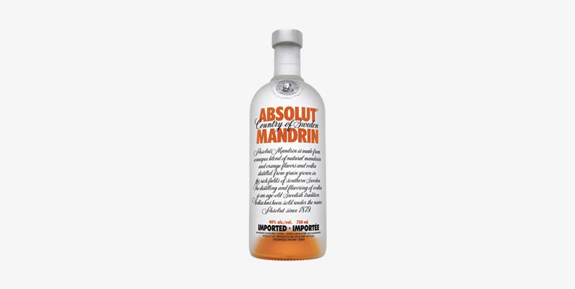 Absolut Mandarin - Absolut Mandrin Vodka Liter - Free Transparent PNG ...