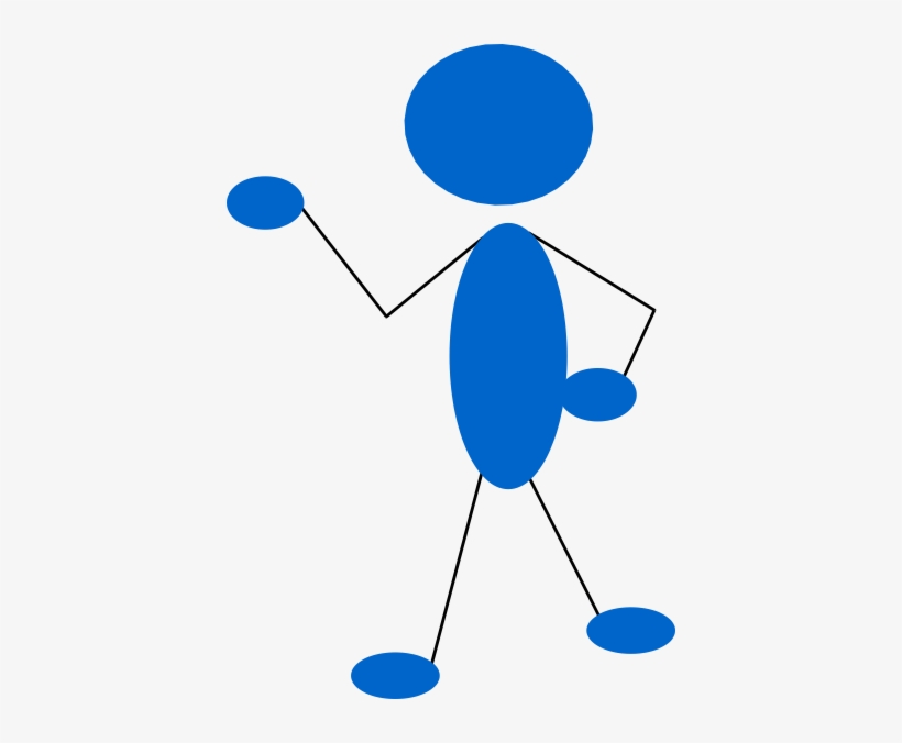 Pointing Blue Stick Man Svg Clip Arts 408 X 596 Px - Free Transparent ...