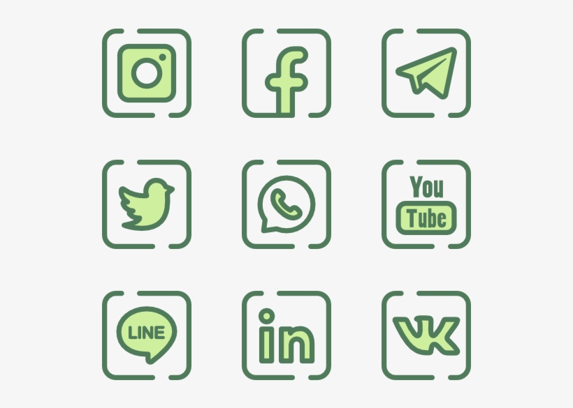 Green - Icon Social Media Png Green - Free Transparent PNG Download ...