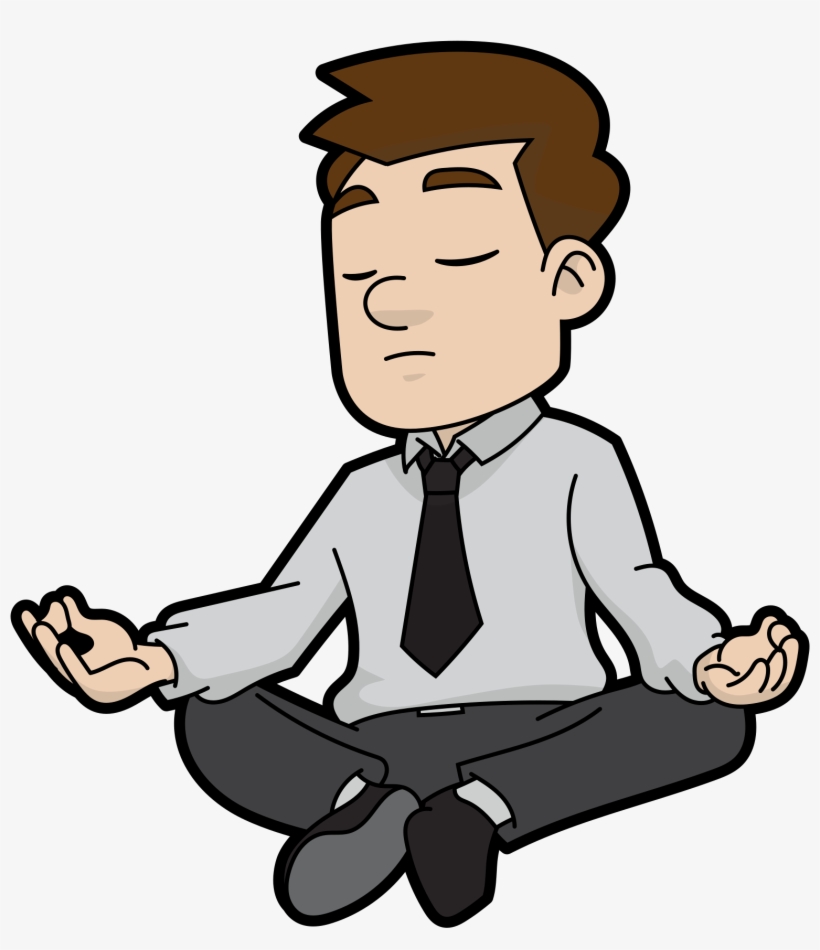 Open - Cartoon Man Meditating - Free Transparent PNG Download - PNGkey