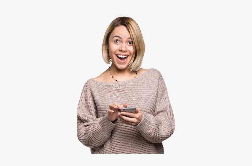 Woman Holding Phone - Woman Using Phone Png - Free Transparent PNG ...