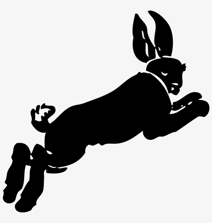 Clipart - Black Hare - Running Rabbit - Free Transparent PNG Download ...