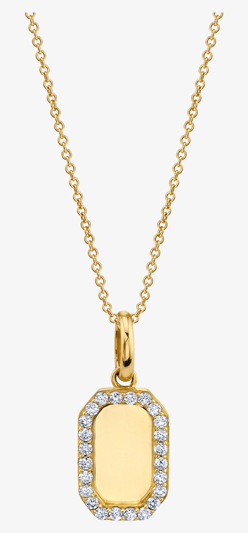 Diamond Rectangle Gold Pendant - Gold - Free Transparent PNG Download ...