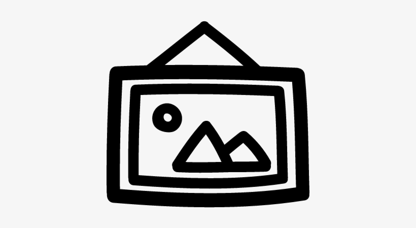 Picture Hanging In A Frame Hand Drawn Symbol Vector - Frame Symbol ...