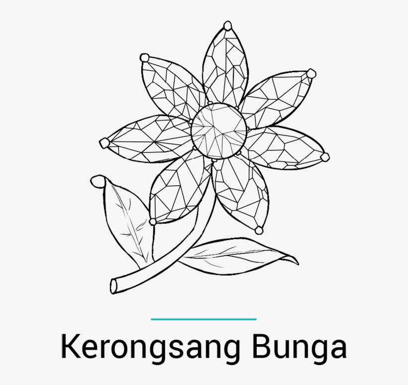 Bunga - Line Art - Free Transparent PNG Download - PNGkey