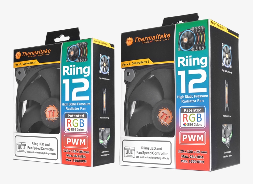 Riing 12 Led Rgb Colors Fans Are Available In Single - Thermaltake ...
