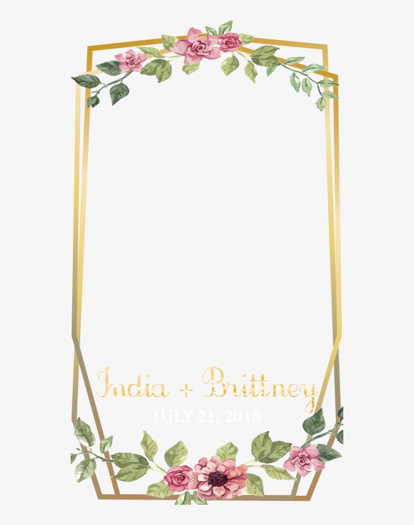 Wedding Geofilter Brittney India - Picture Frame - Free Transparent PNG ...