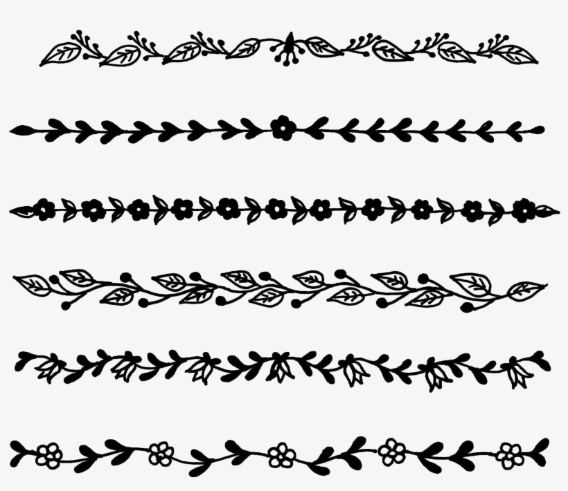 Border Transparent Background - Flower Line Border Png - Free ...