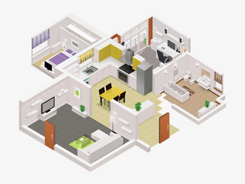 Condo - Building Isometric Cross Section Art - Free Transparent PNG ...