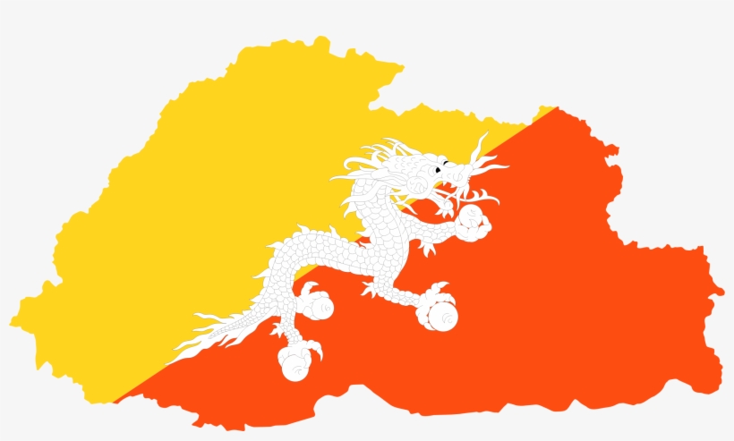 Big Image - Bhutan Flag Map Png - Free Transparent PNG Download - PNGkey