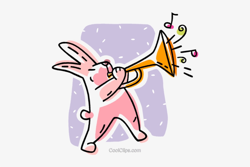 Easter Bunny Playing A Trumpet Royalty Free Vector - Easter - Free ...