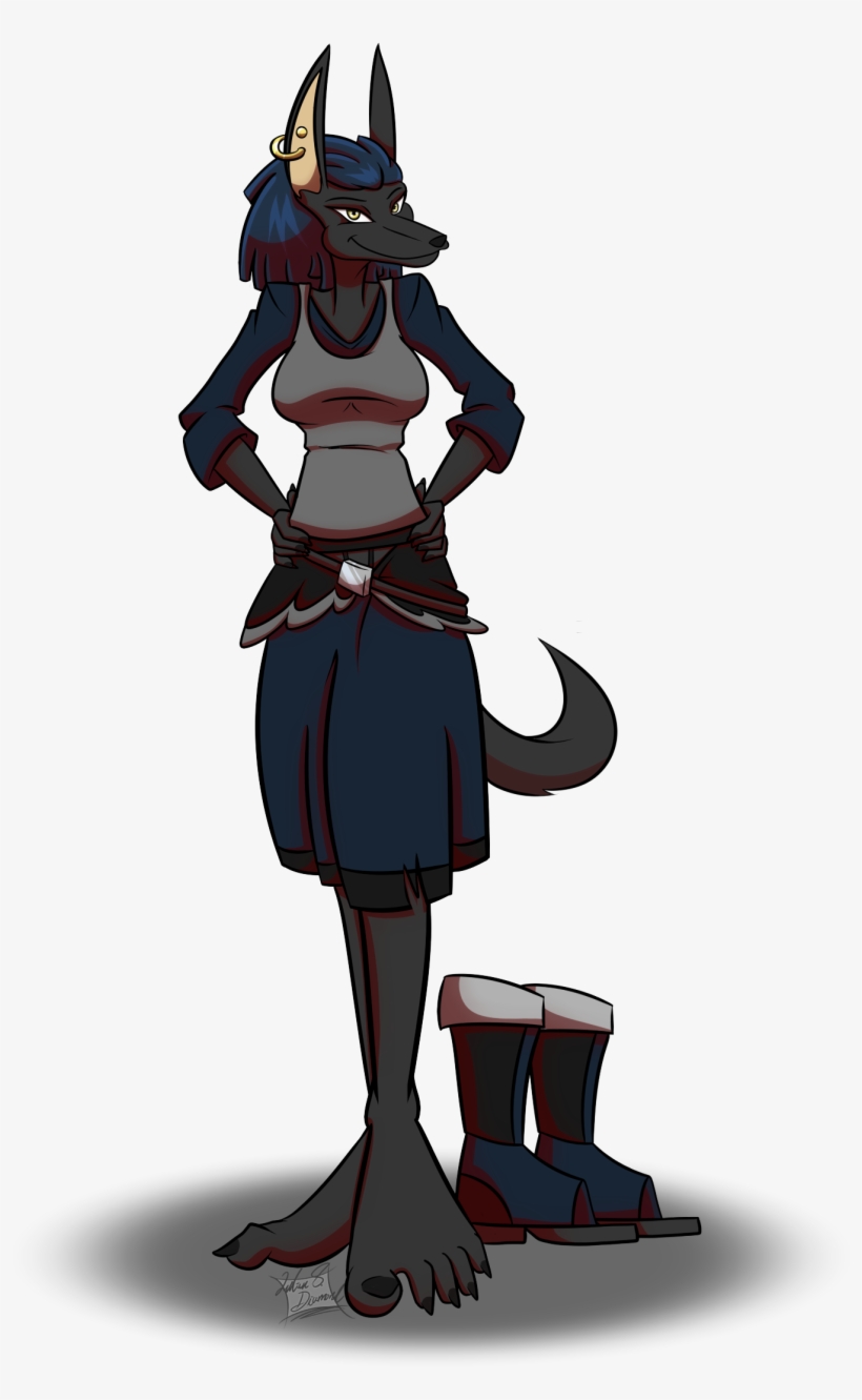Jackal Girl Nisha - Furry Female Black Jackal - Free Transparent PNG ...