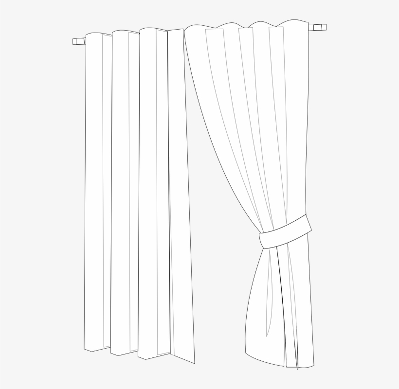 Curtains Drapery Fabric - Curtain Outline - Free Transparent PNG ...