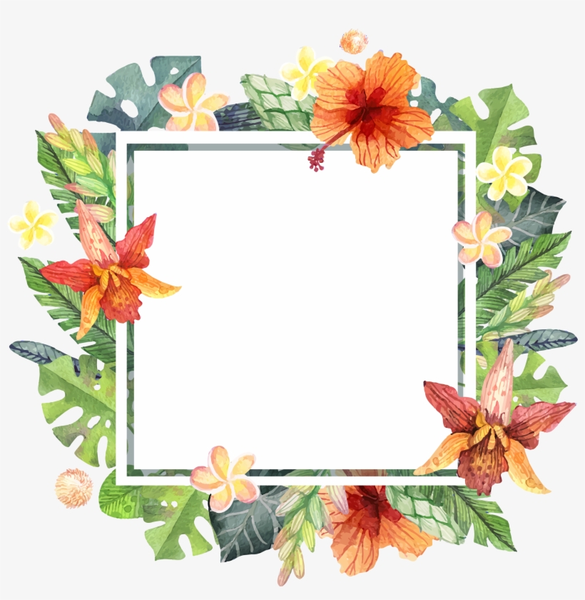 Summer Border Png - Border Watercolor Summer Png - Free Transparent PNG ...