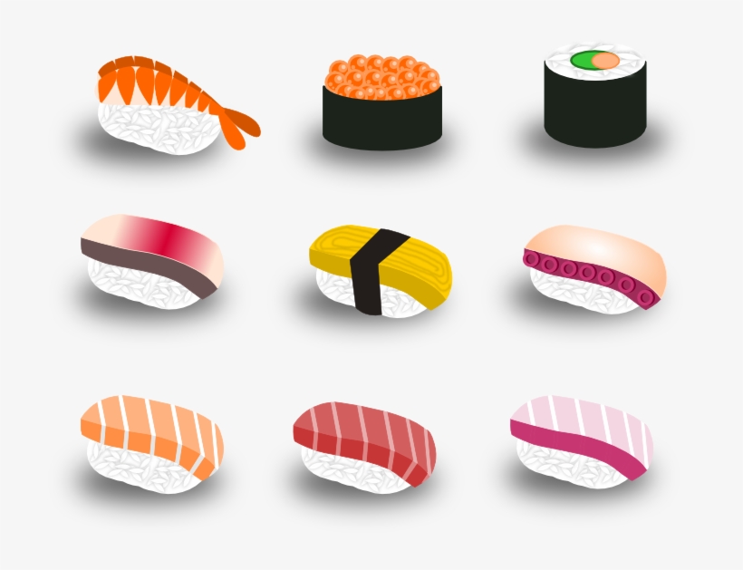 Vector Sushi Background - Sushi Maki Vector Png - Free Transparent PNG ...