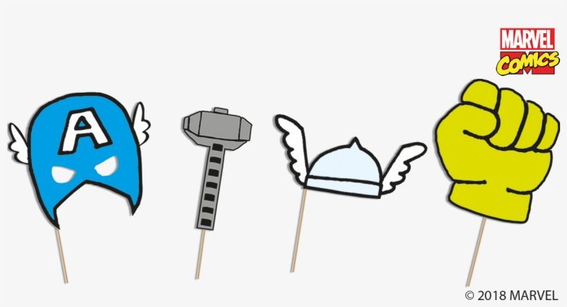 Marvel Pop Comic Party Photobooth Props - Marvel - Free Transparent PNG ...
