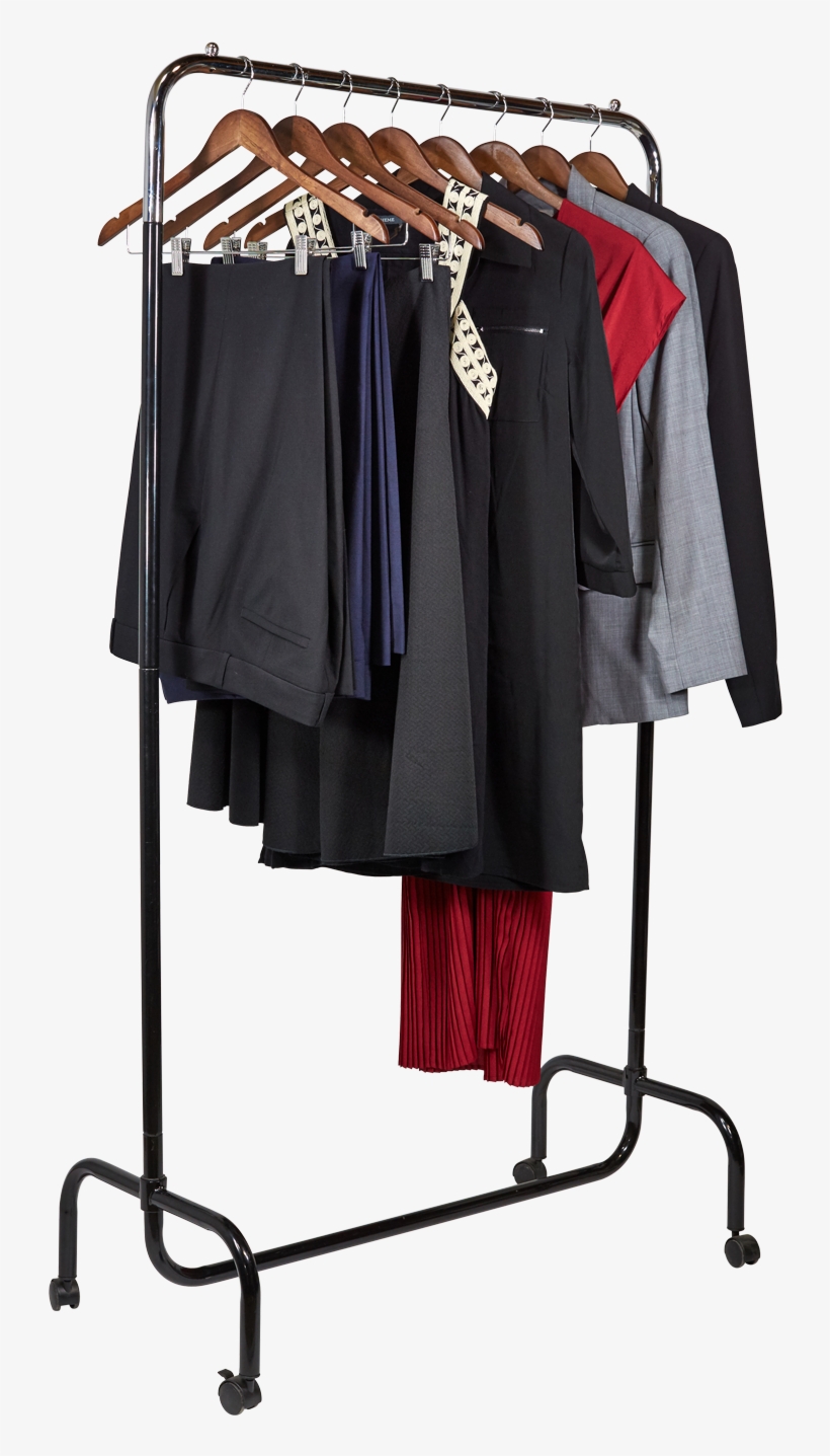 Black/chrome Garment Rack - Clothing Rack Transparent Background - Free ...