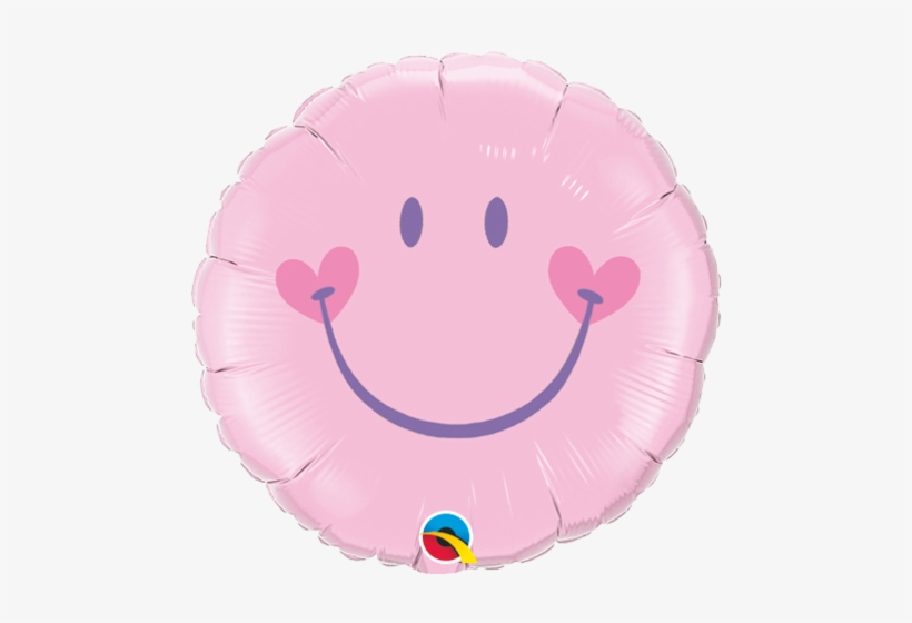18" Redondo, Carita Feliz, Rosada - Sweet Smile - Free Transparent PNG ...
