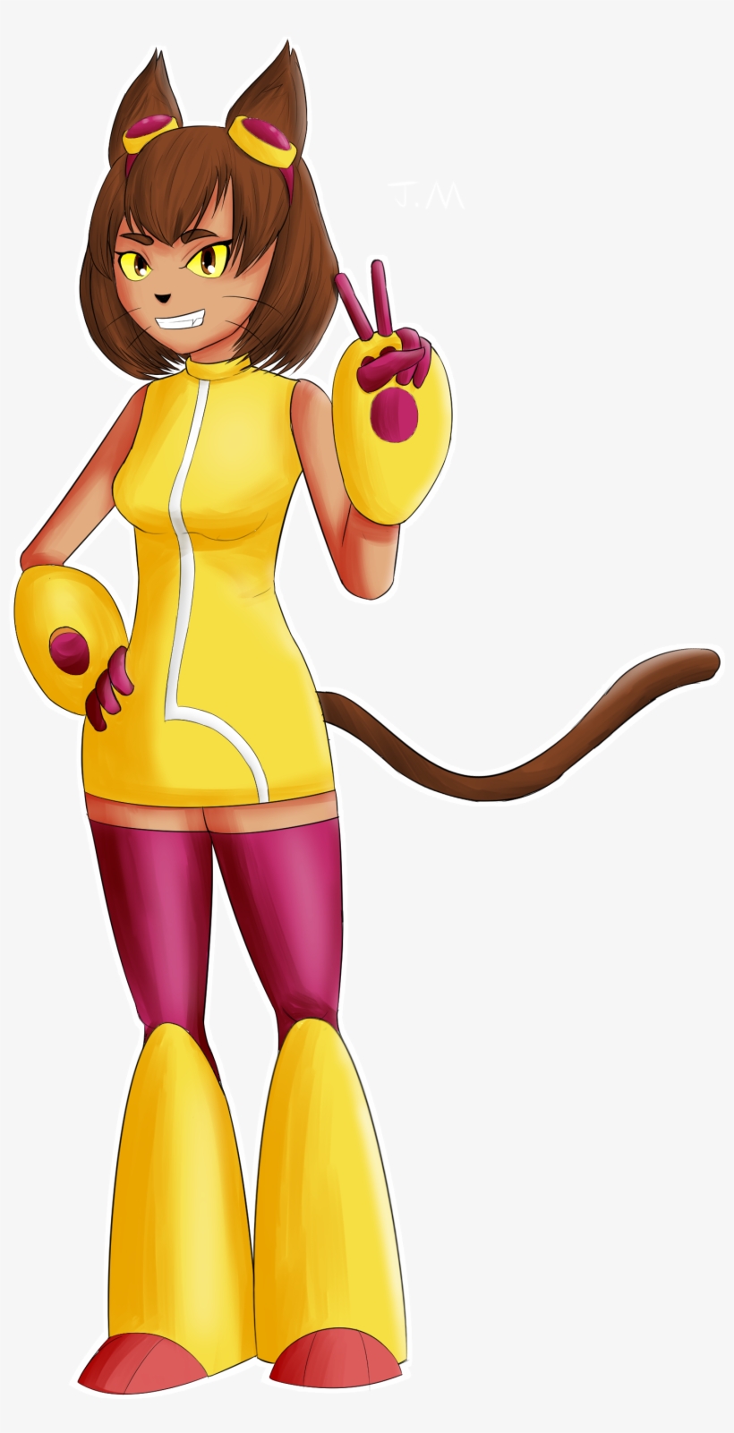 Fan Art Of Rubberross's Cat Girl - Cartoon - Free Transparent PNG ...