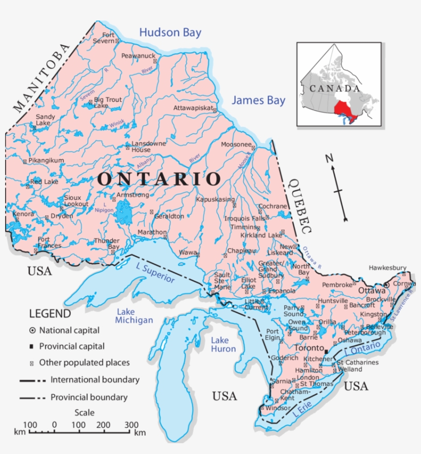 The Map Of Ontario, Canada - Map Of Ontario Canada - Free Transparent ...