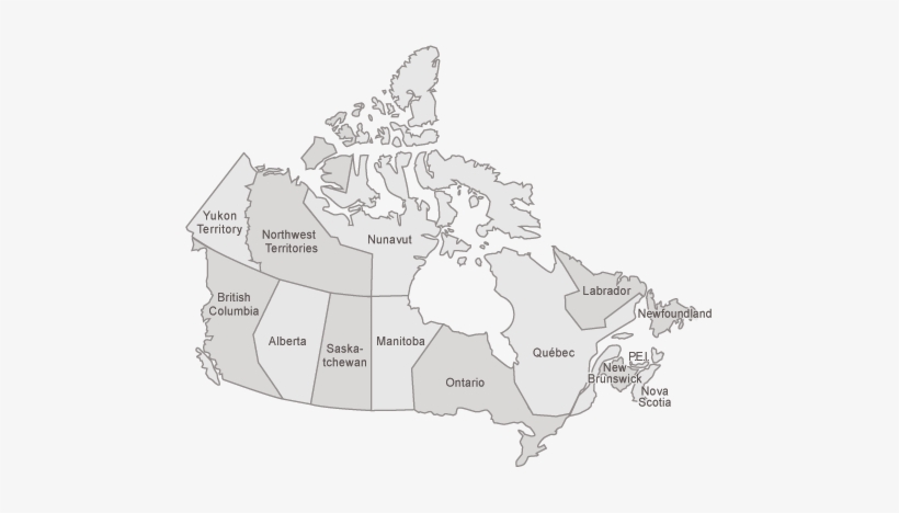 Black And White Map Of Canada