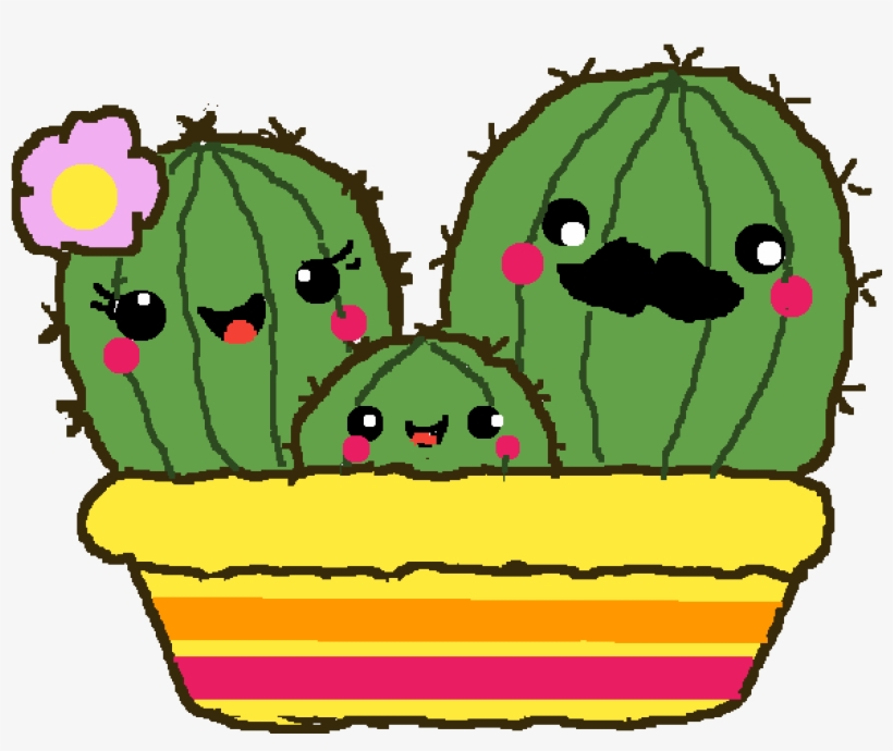 Slightly Derpy Cactus Family - Drawing - Free Transparent PNG Download ...