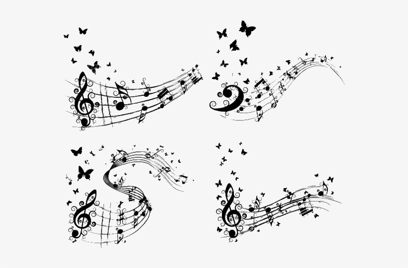 Butterfly With Music Notes - Free Transparent PNG Download - PNGkey
