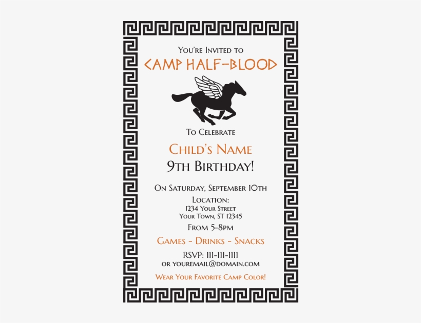 Percy Jackson Invitations - Percy Jackson Birthday Invitation - Free ...