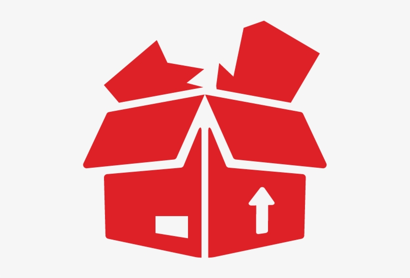 Icon Of Product Damaged In Cardboard Box Coloured In - Stock Black Icon ...