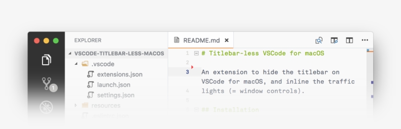 An Extension To Hide The Titlebar On Vscode For Macos, - Vscode Macos Mojave - Free Transparent ...