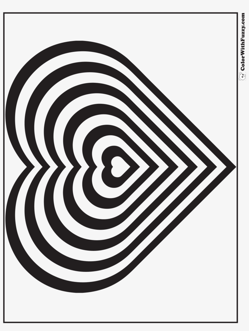 Geometric Heart Coloring Page Main Image - Poliwhirl - Free Transparent ...