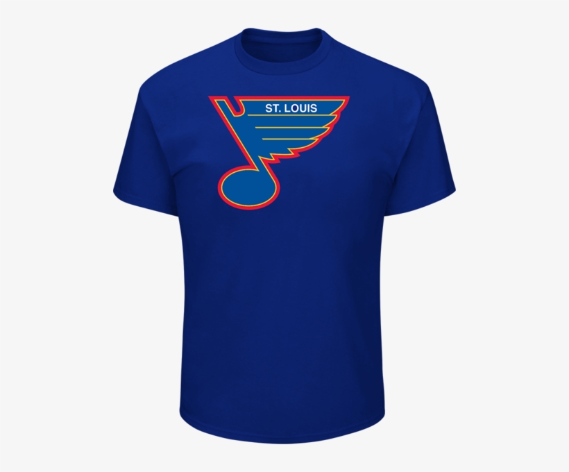 Louis Blues Twill Logo T-shirt By Majestic - St Louis Blues - Free ...